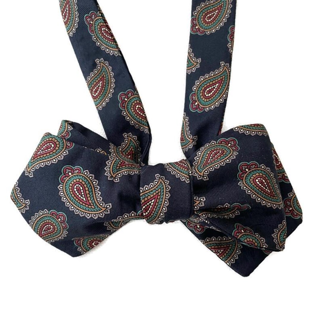 Men's Silk Bow Tie - Black Paisley - One-of-a-kind, Handcrafted ...