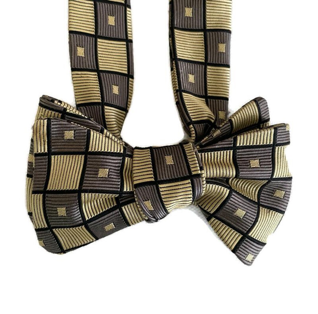 Silk Bow Tie - Chess Board - One-of-a-kind, Handcrafted - Pre-tied or ...