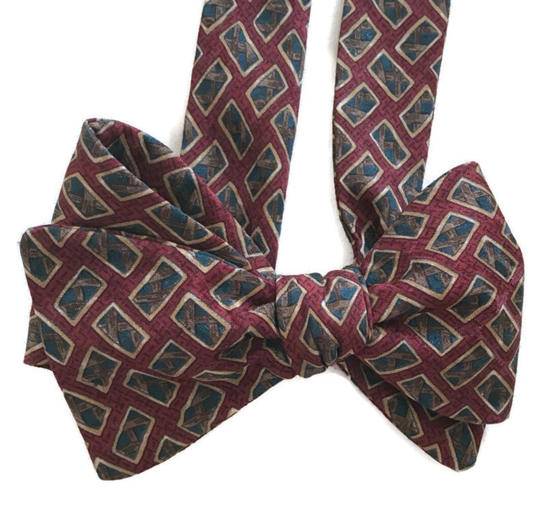 Men's Silk Bow Tie - Haberdashery - One-of-a-kind, Handcrafted - Self ...