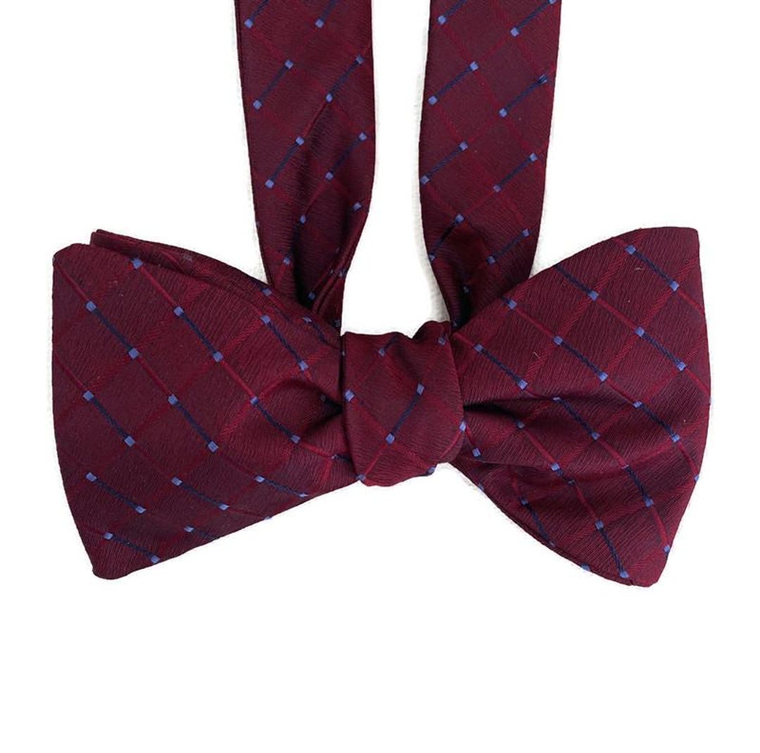 Handcrafted Silk Bow Tie - Vintage Wine - One-of-a-kind - Pre-tied or ...