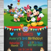 Mickey Mouse Clubhouse Invitation Chalkboard Mickey Mouse Clubhouse