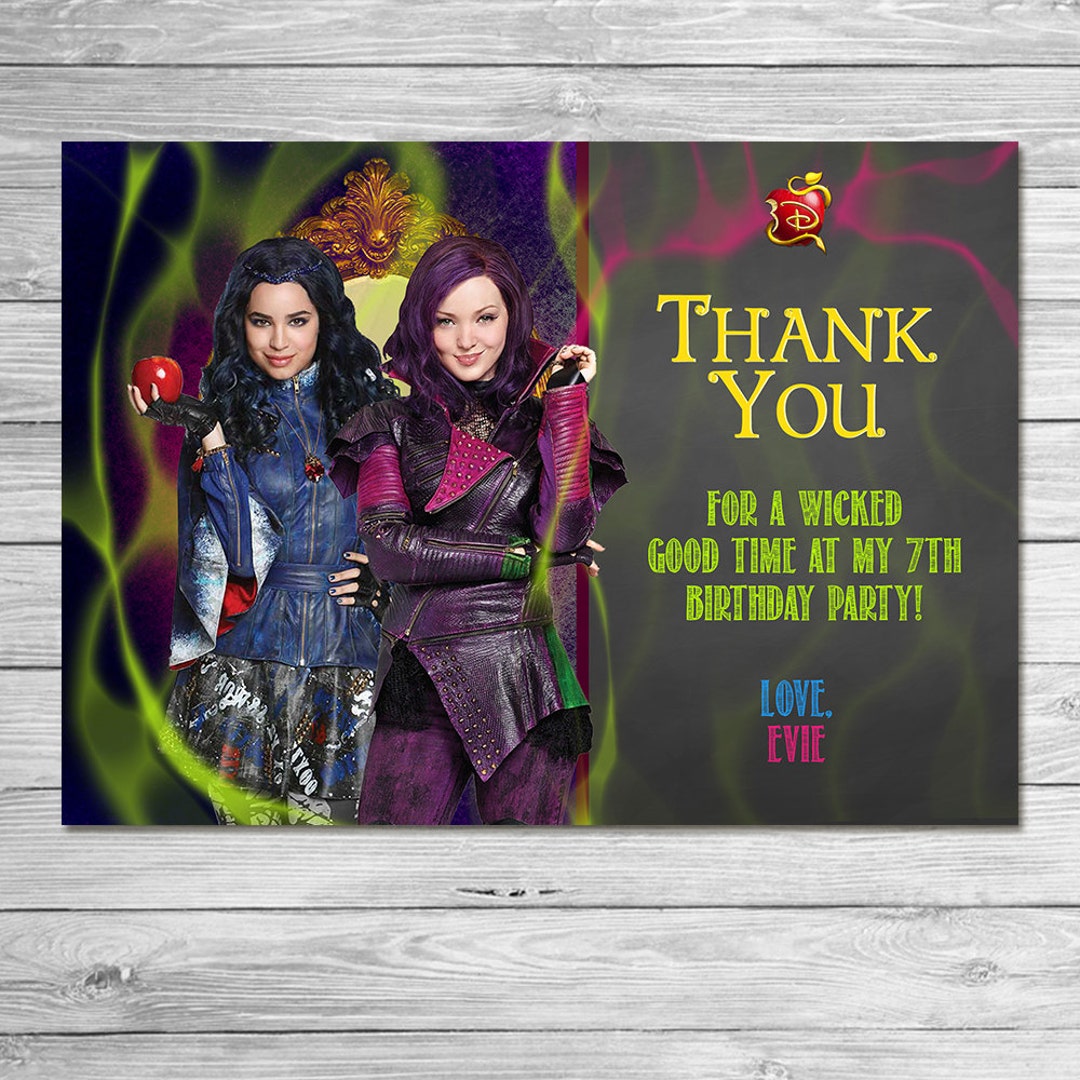 The Descendants Thank You Card Chalkboard // the Descendants Birthday ...