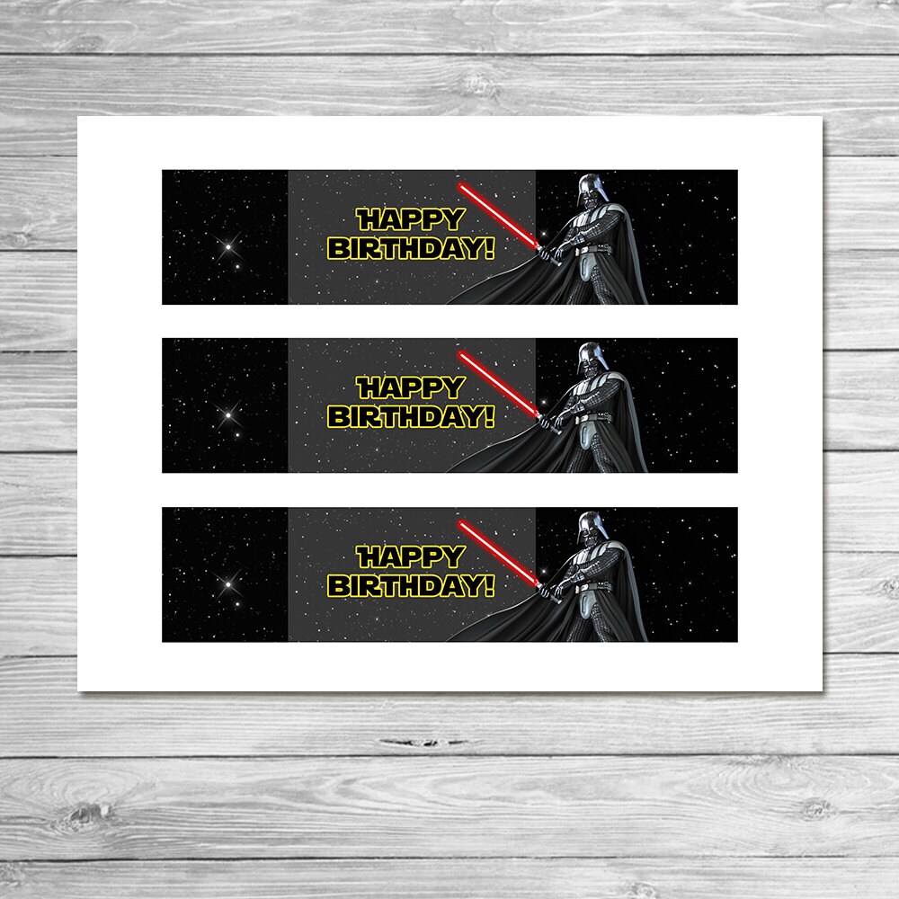 Star Wars Drink Label Darth Vadar Star Wars Water Bottle - Etsy