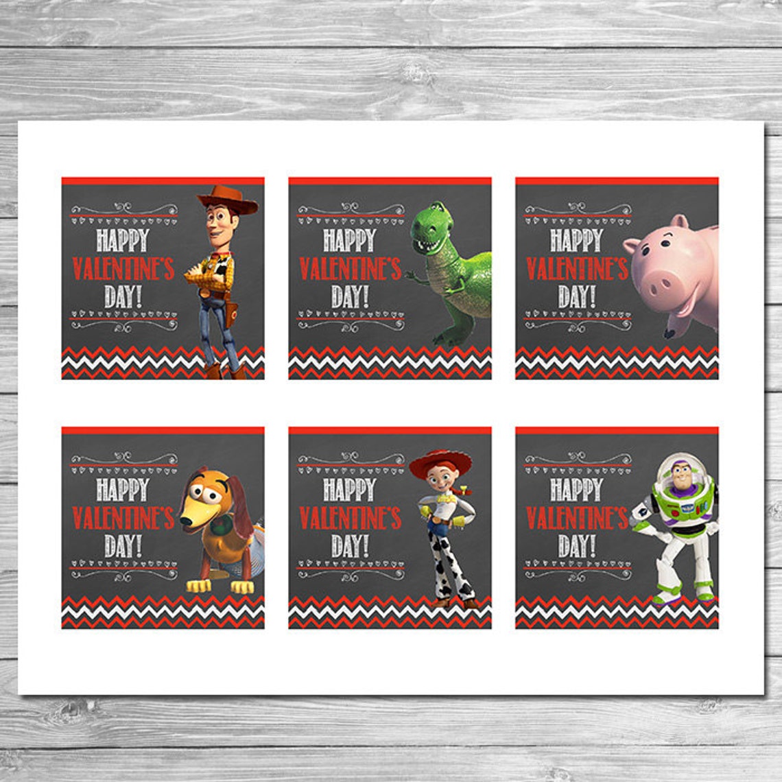 Printable Toy Story Valentine's Day Cards 6 Pack - Etsy