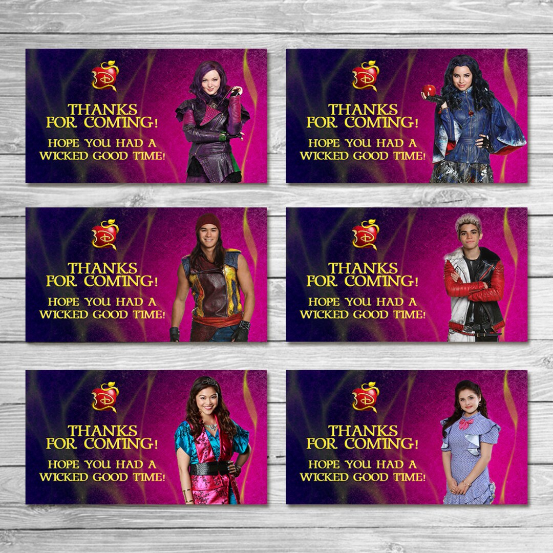 The Descendants Party Tags Pink Purple/ the Descendants Birthday Party ...