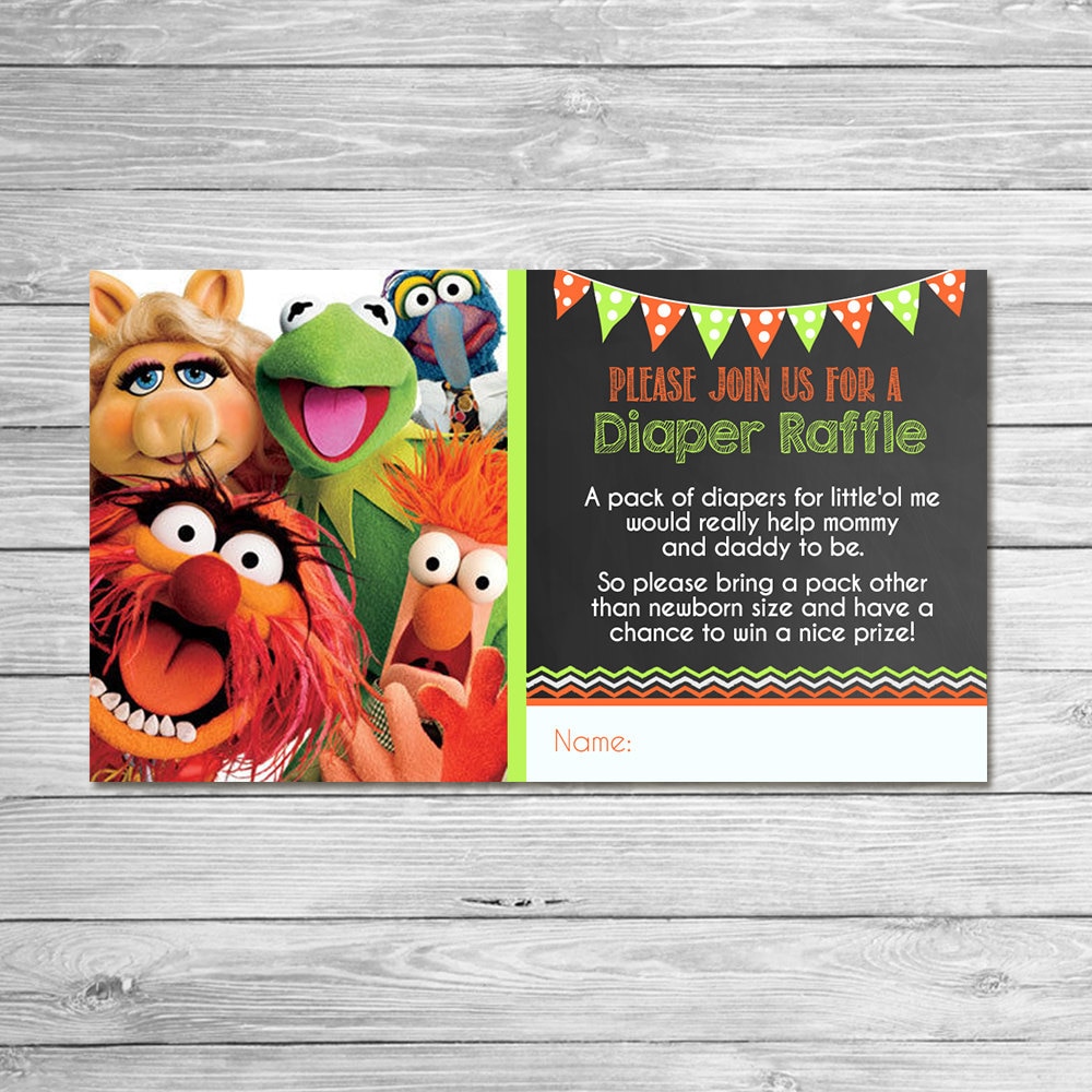 Muppets Movie Diaper Raffle Chalkboard - Muppets Baby Shower - Muppets ...