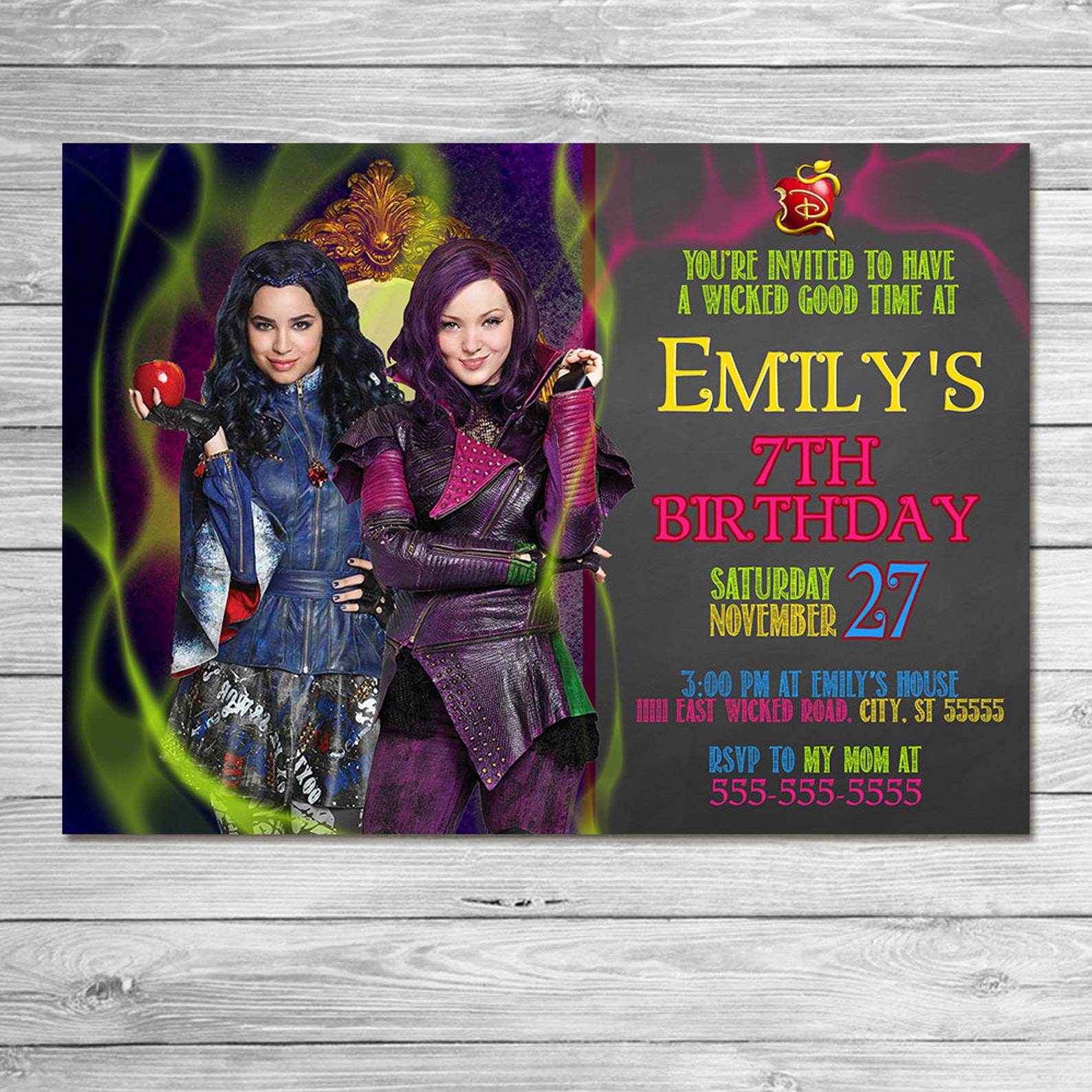 The Descendants Invitation Chalkboard // the Descendants - Etsy