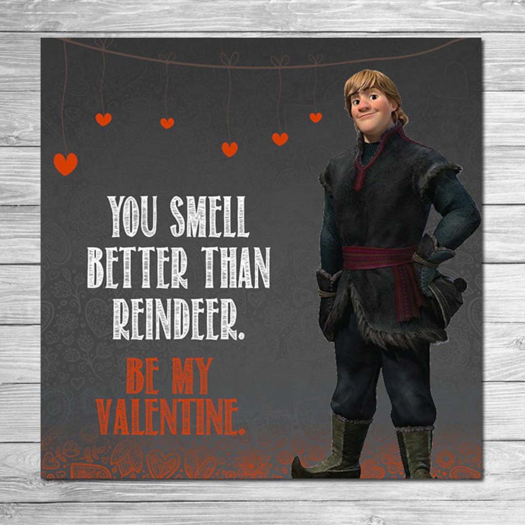 Printable Frozen Valentine's Day Card - Kristoff Chalkboard // Valentines Cards Kristoff ...