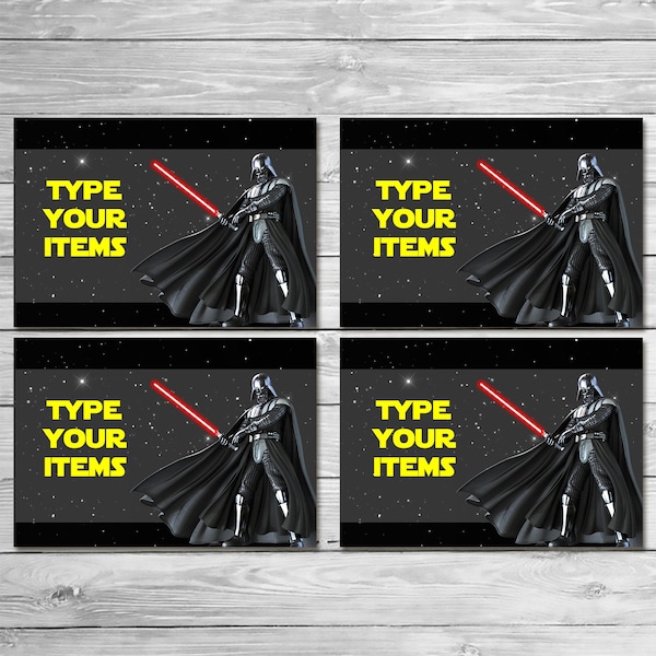 Starwars Food Labels - Etsy