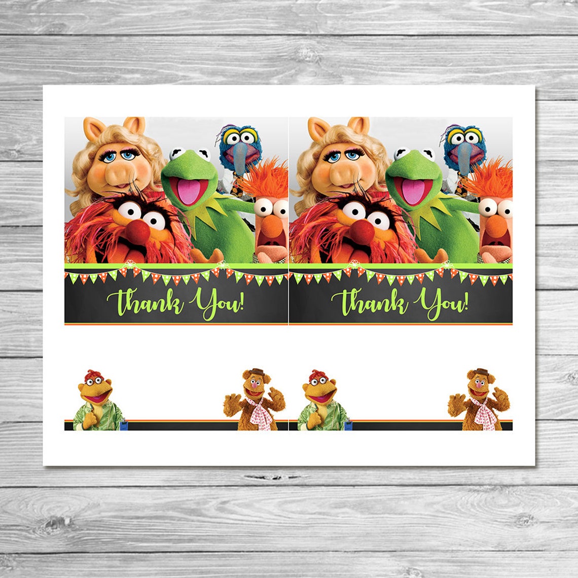 Muppets Thank You Card Chalkboard // Muppets Party Birthday | Etsy