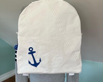 Sailcloth Backpack, Nautical Backpack, Vintage Sail Backpack, Roll Top ...