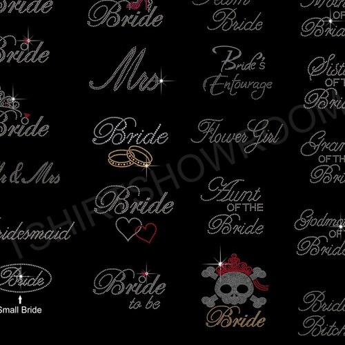 Choose Bridal Rhinestone Iron On Transfer Hotfix Bling Diy Etsy