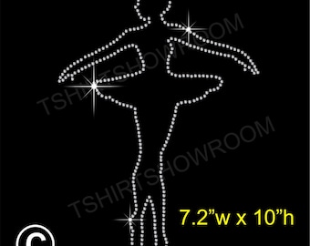 Ballerina Ballet Rhinestone Hotfix Transfer Iron-on Applique | Etsy