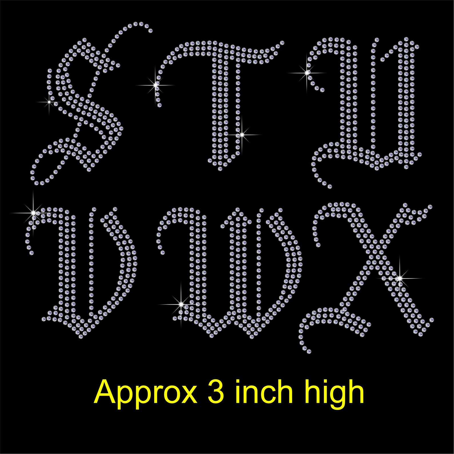 Old English Style Letters Rhinestone / Diamante Transfer | Etsy UK