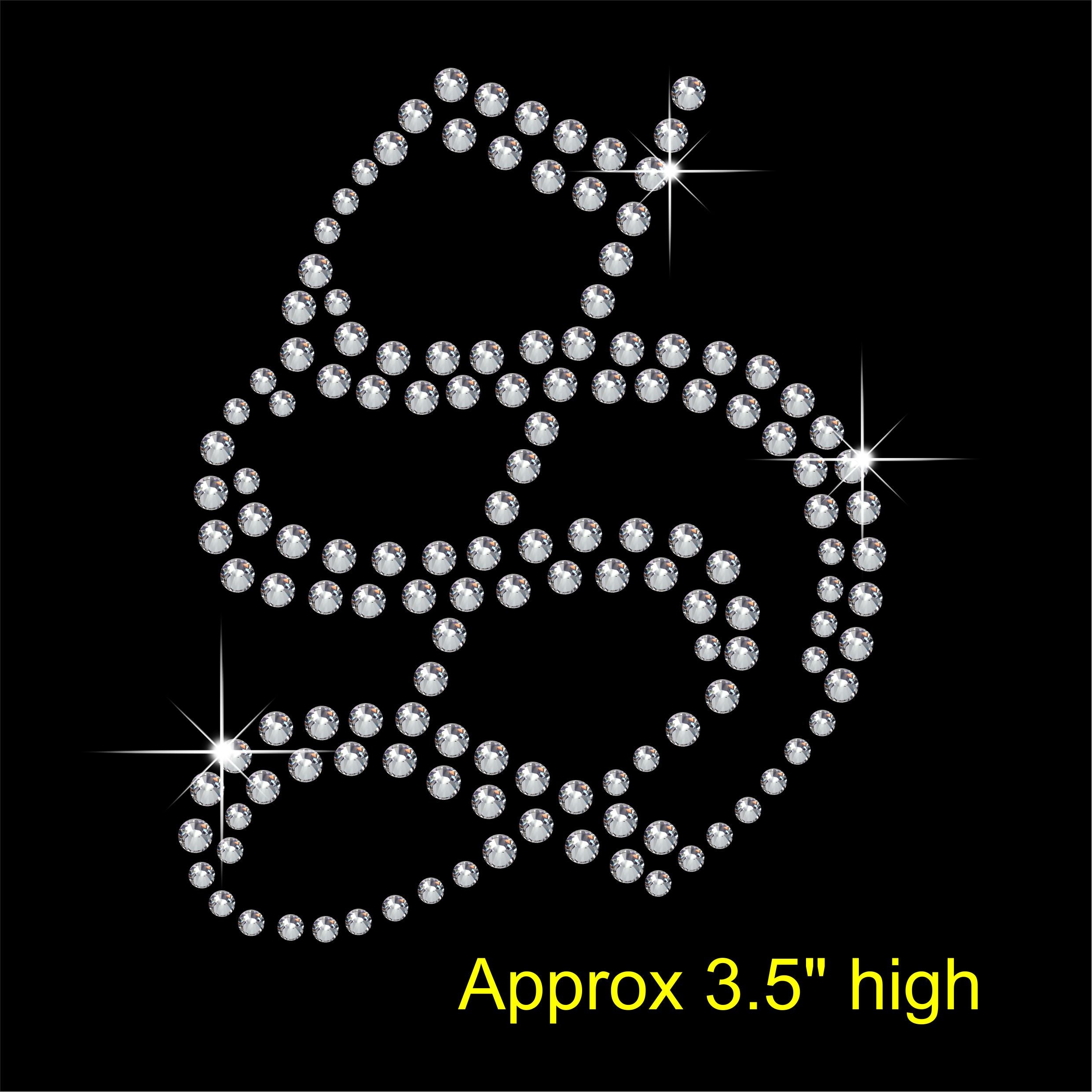 Old English Style Letters Rhinestone / Diamante Transfer Hotfix Iron on ...
