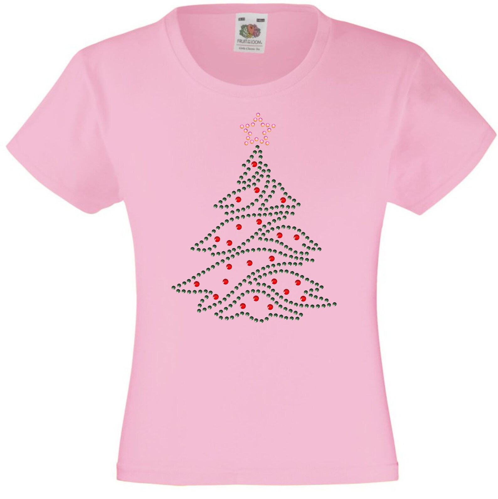 Christmas Tree Rhinestone Hotfix Transfer Iron-on Applique Motif With a ...