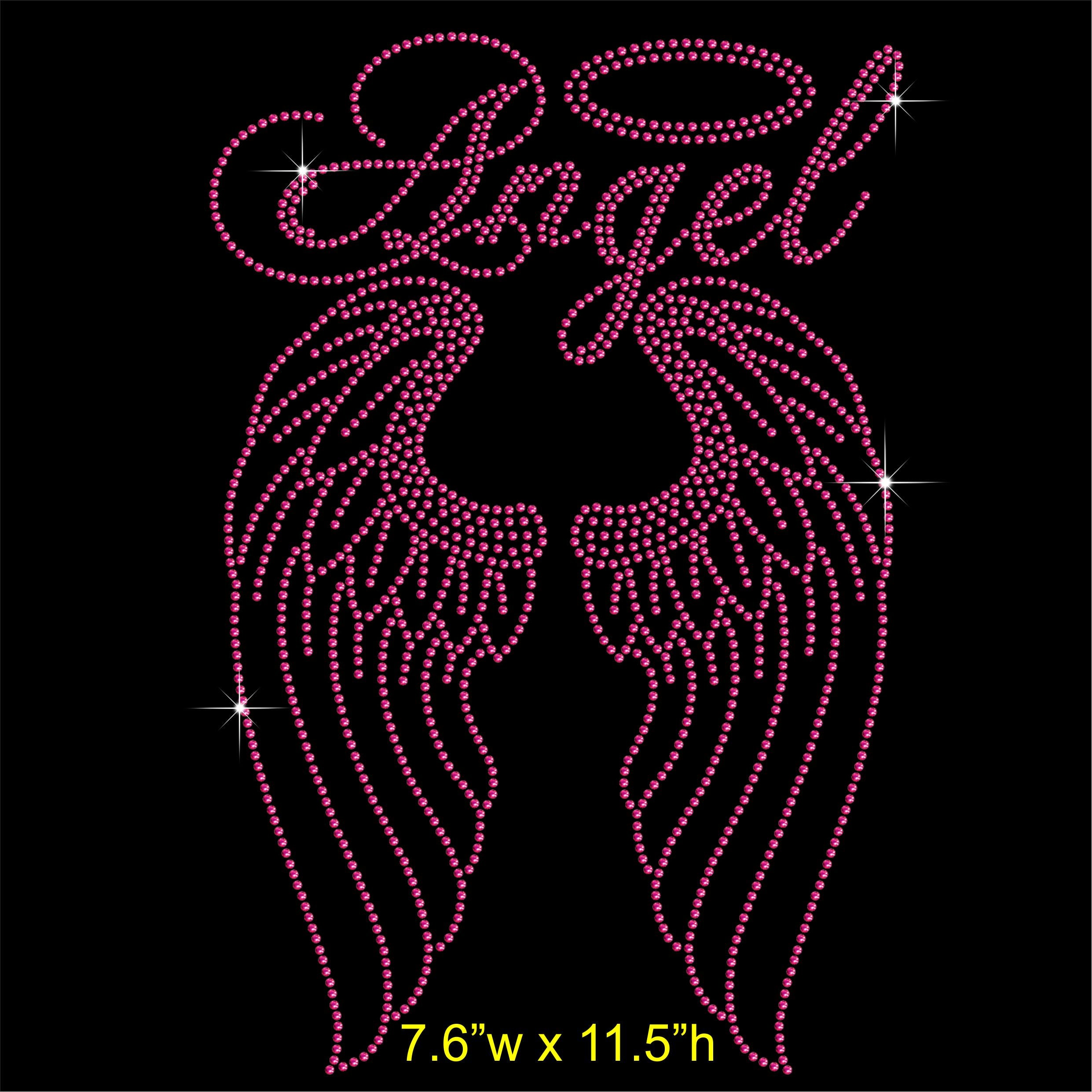 Angel With Wings Rhinestone Hotfix Transfer Iron-on Applique - Etsy