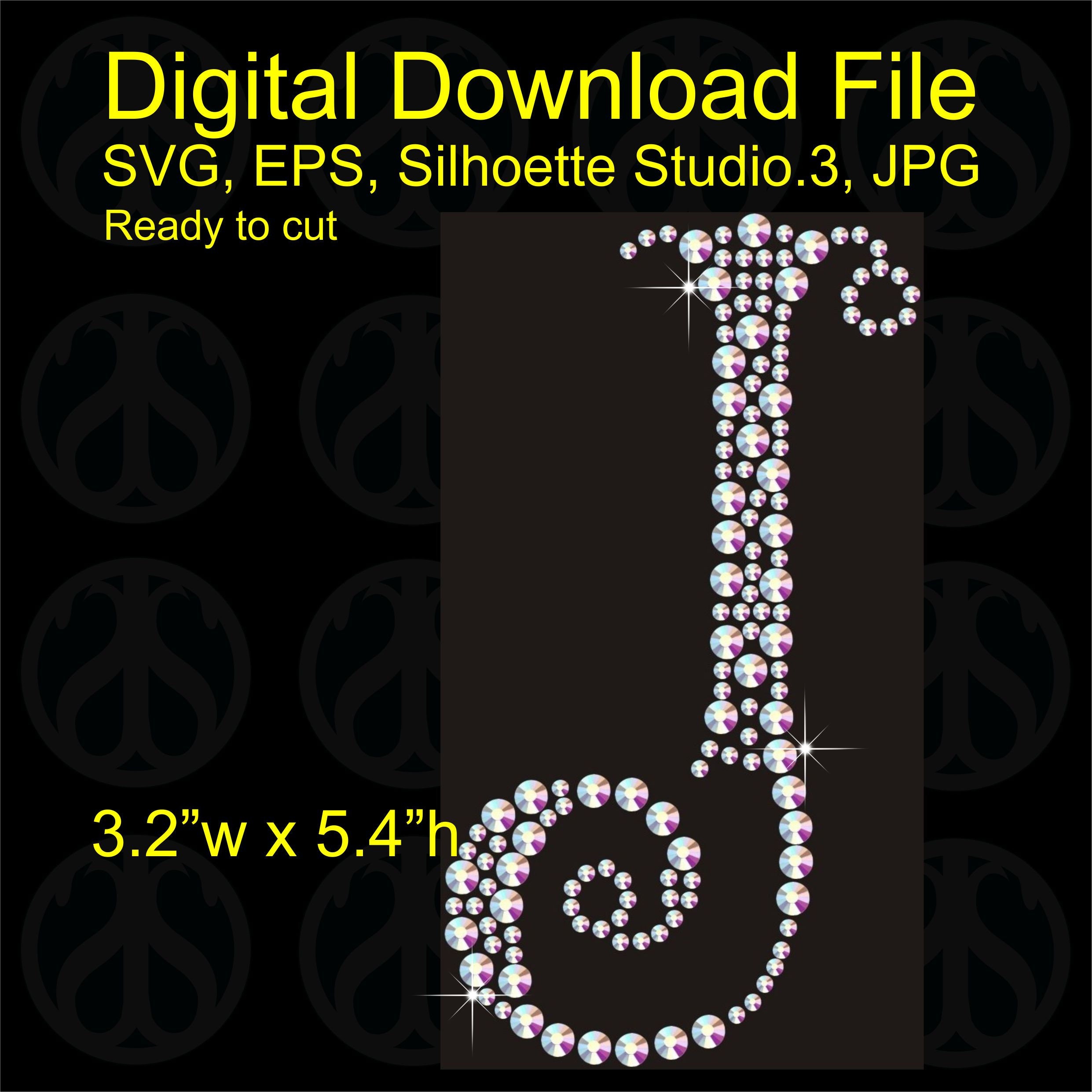 Download Folkular Letter Design J to Make Rhinestone Iron on Transfer ...