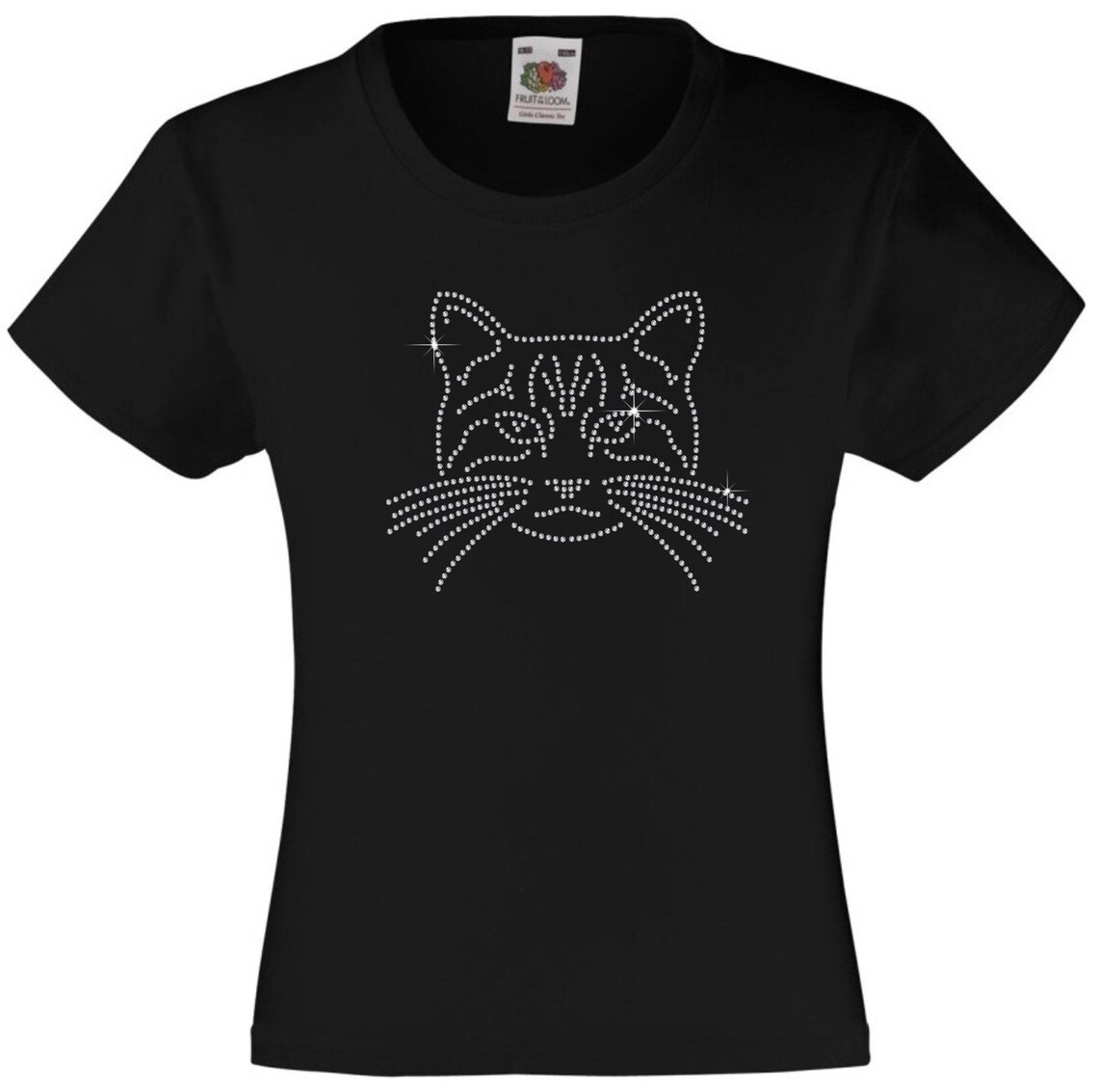 Cat Face Rhinestone / Diamante Hotfix Transfer Iron-on | Etsy