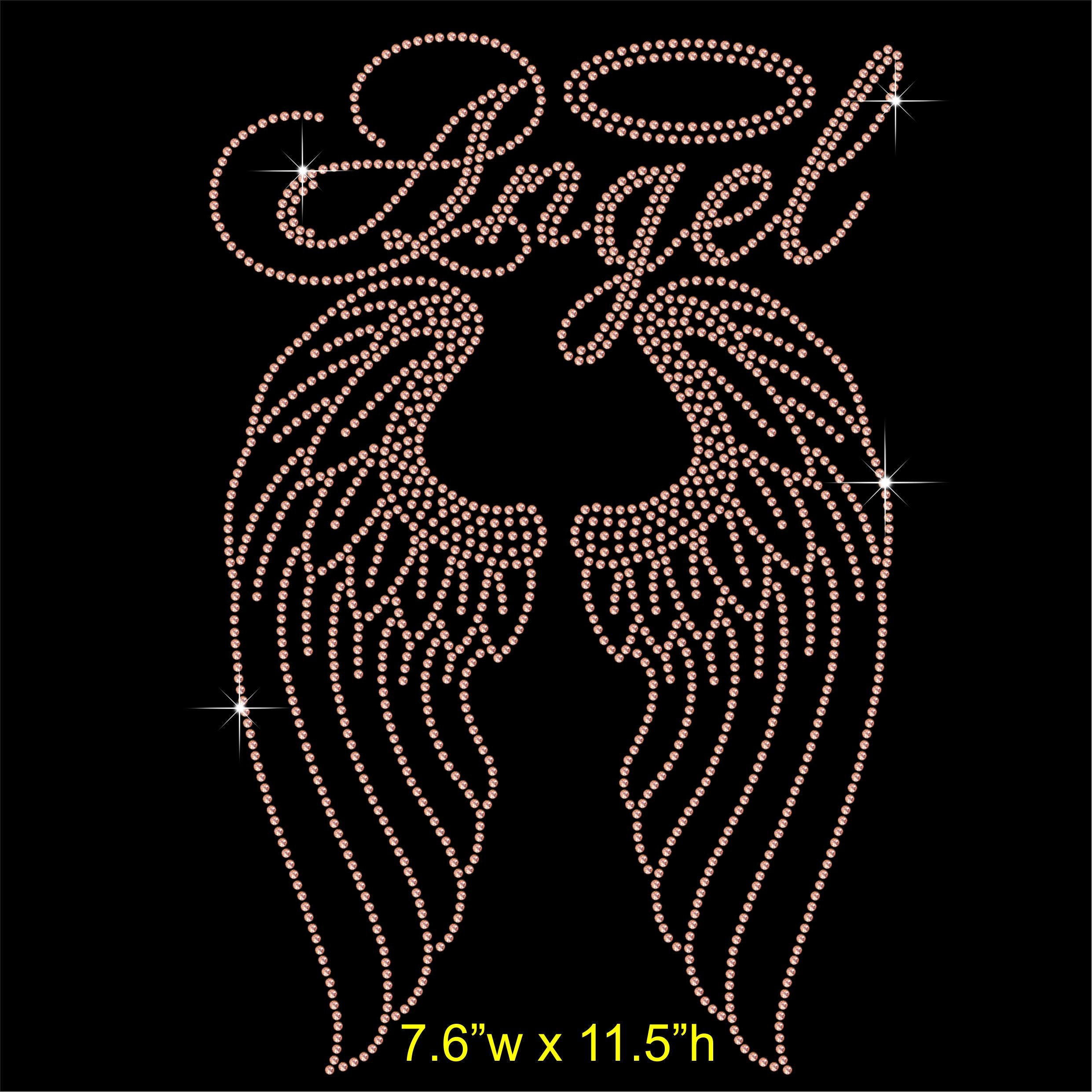 Angel With Wings Rhinestone Hotfix Transfer Iron-on Applique | Etsy
