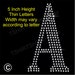 4 Inch Height Fancy Letters Rhinestone / Diamante Transfer Hotfix Iron ...