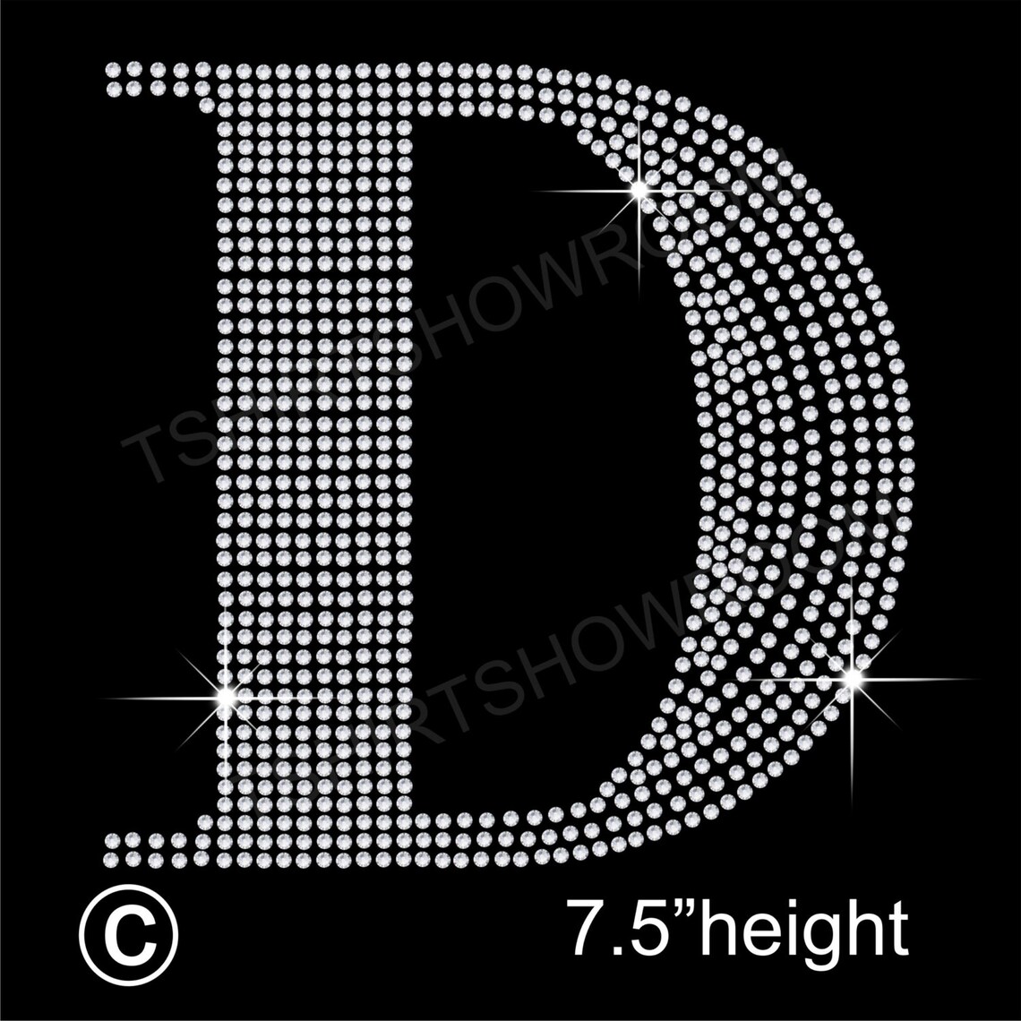 Big - 7.5 Inch Height Times New Roman Letters Rhinestone/diamante ...