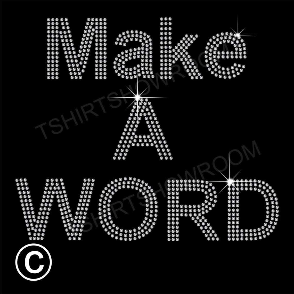 Rhinestone/diamante Transfer Letter (any 1) Hotfix Iron on Motif ...