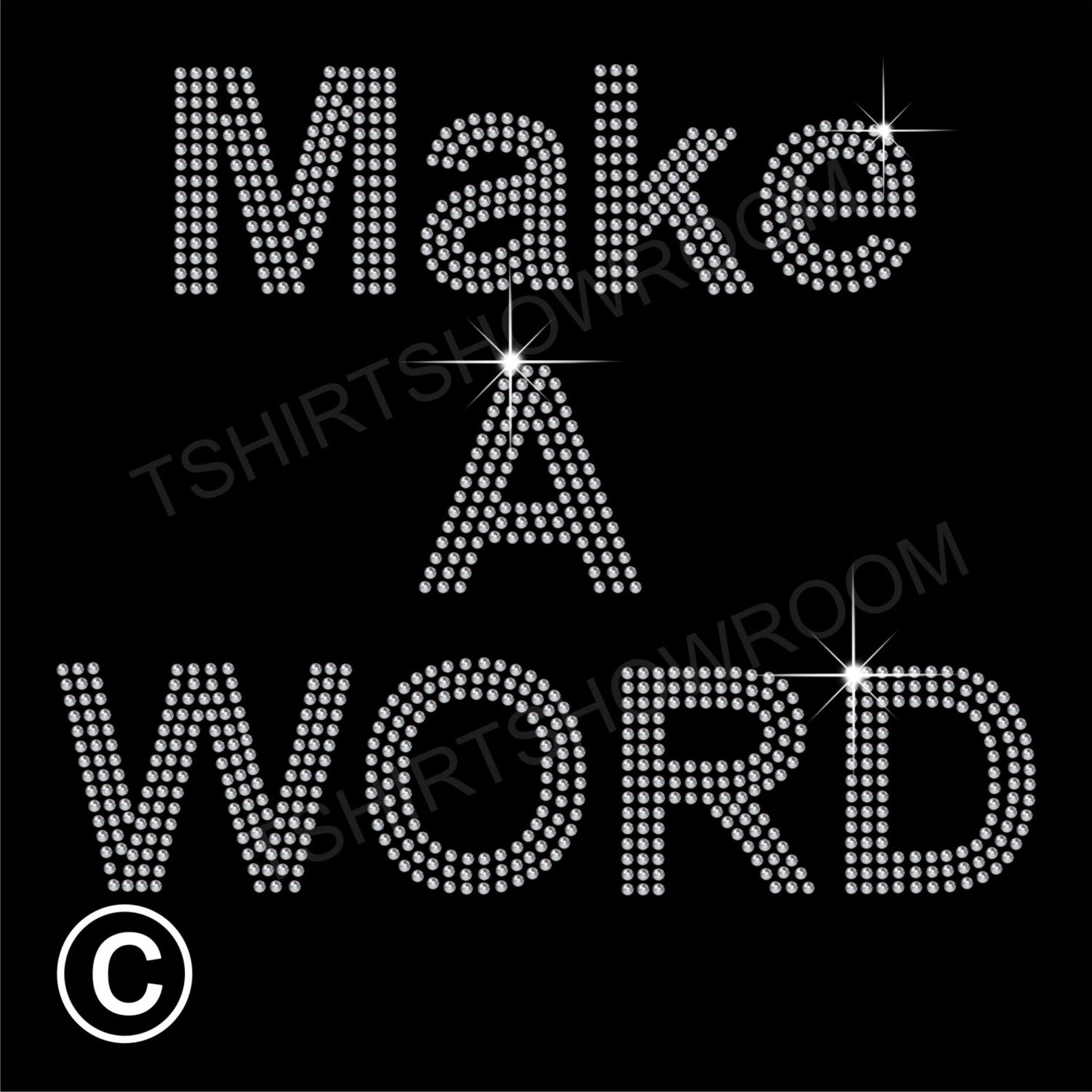 Rhinestone/diamante Transfer Letter (any 1) Hotfix Iron on Motif ...