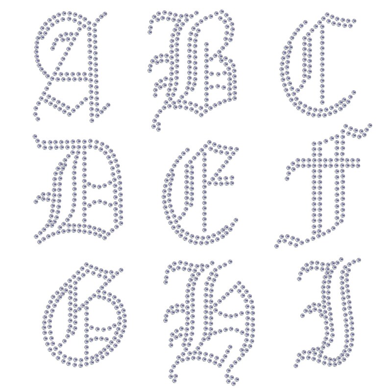 Old English Style Letters Rhinestone / Diamante Transfer - Etsy