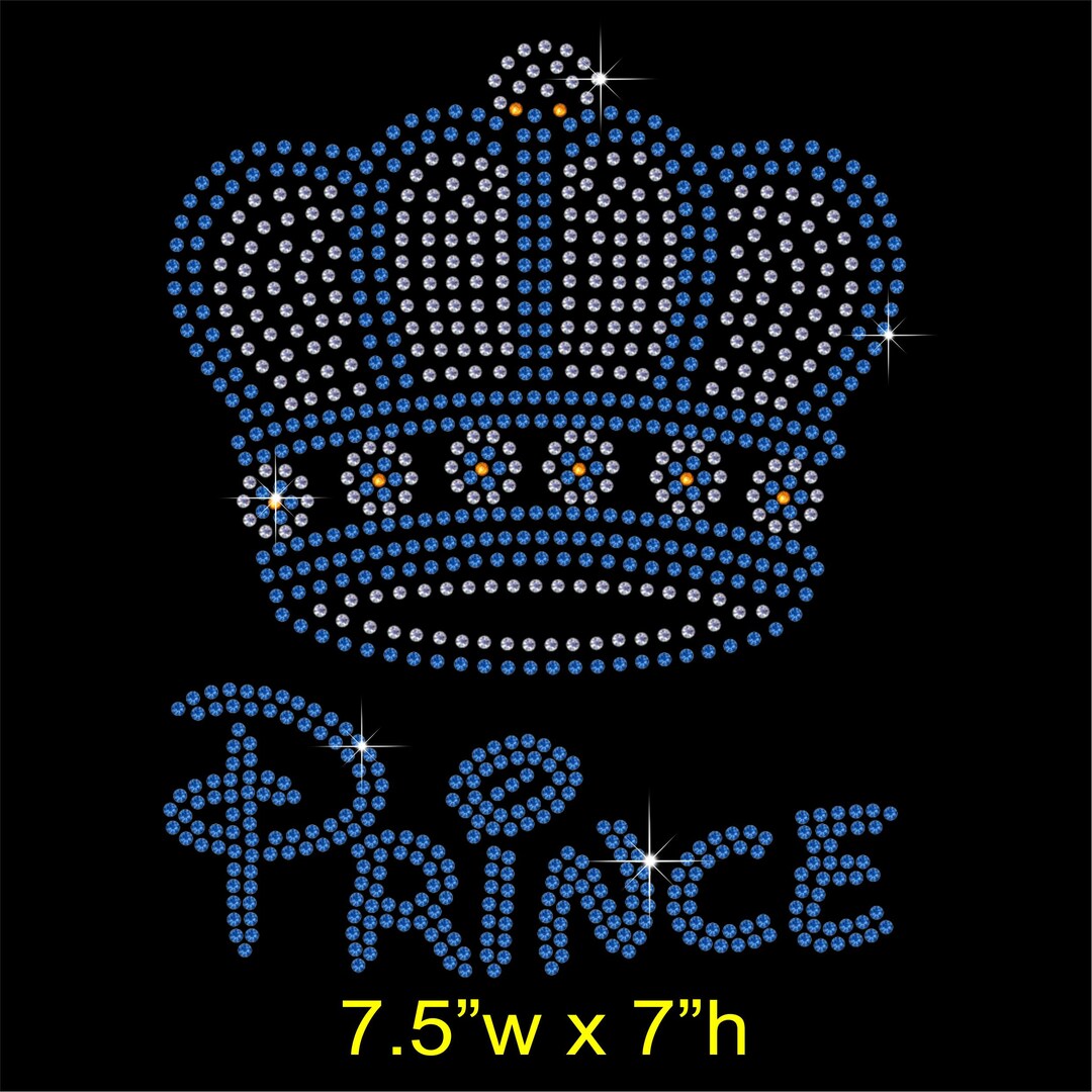 Prince With Royal Crown Rhinestone Hotfix Transfer Iron-on Applique ...