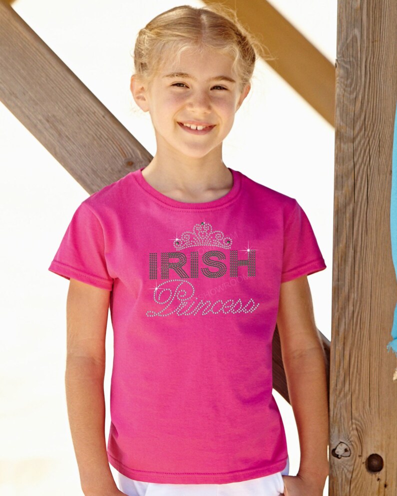 Irish Princess With Tiara Rhinestone Diamante Embellished T Shirt for ...