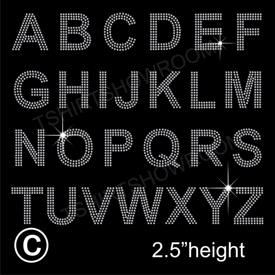 Rhinestone/diamante Transfer Letter (any 1) Hotfix Iron on Motif ...