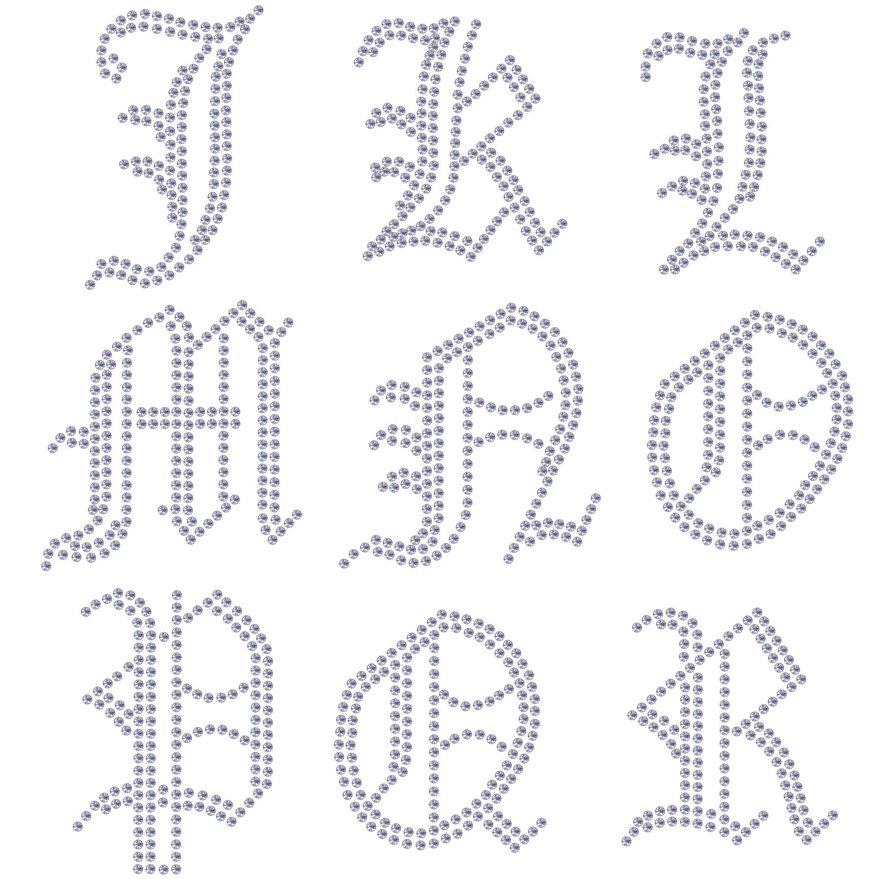 Old English Style Letters Rhinestone / Diamante Transfer - Etsy