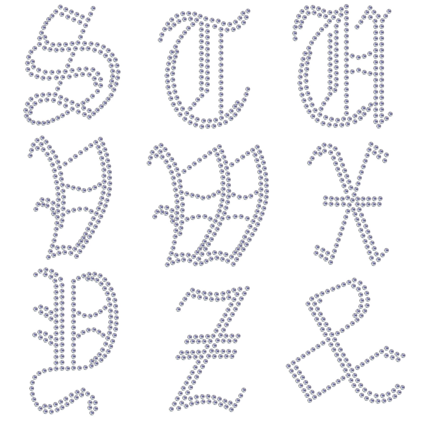 Old English Style Letters Rhinestone / Diamante Transfer - Etsy