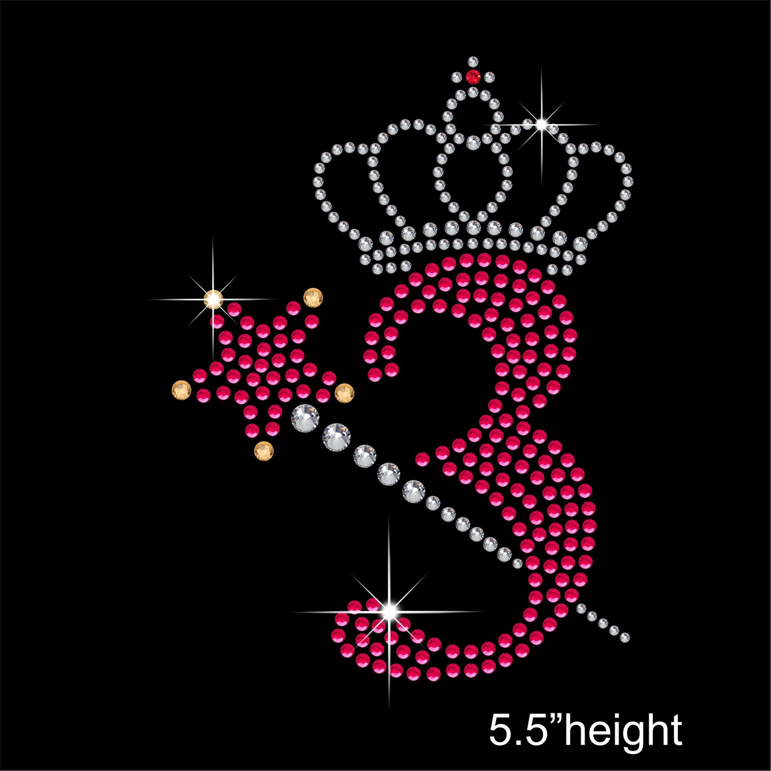 Birthday Number 1-10 (any One) With Tiara Crown and Wand Rhinestone ...