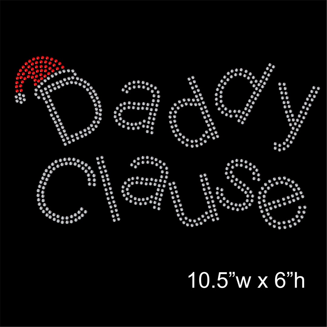 Christmas Daddy Clause Rhinestone Hotfix Transfer Iron-on Applique ...