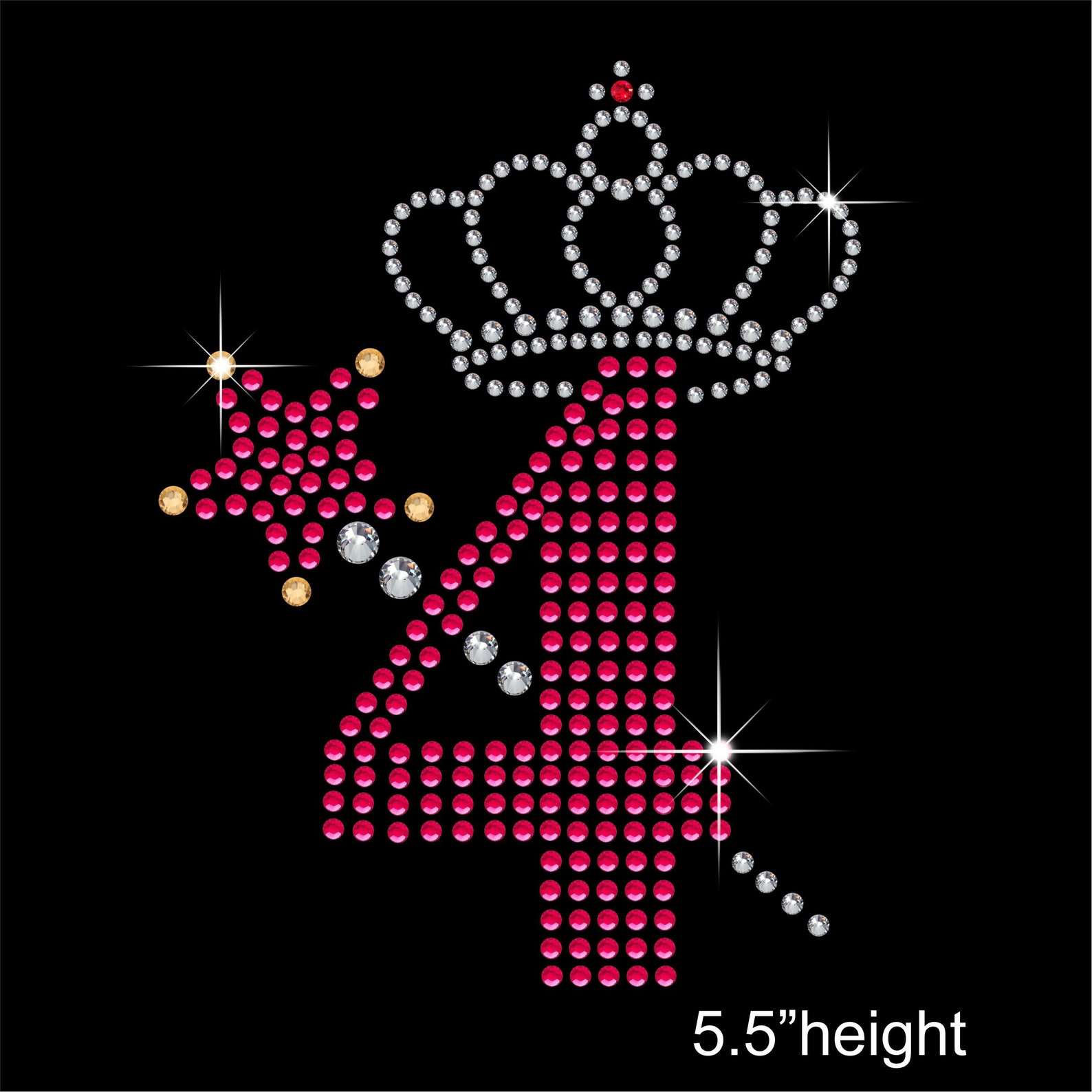 Birthday Number 1-10 (any One) With Tiara Crown and Wand Rhinestone ...