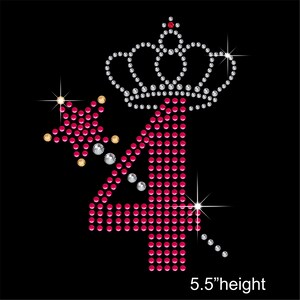 Birthday Number 1-10 (any One) With Tiara Crown and Wand Rhinestone ...