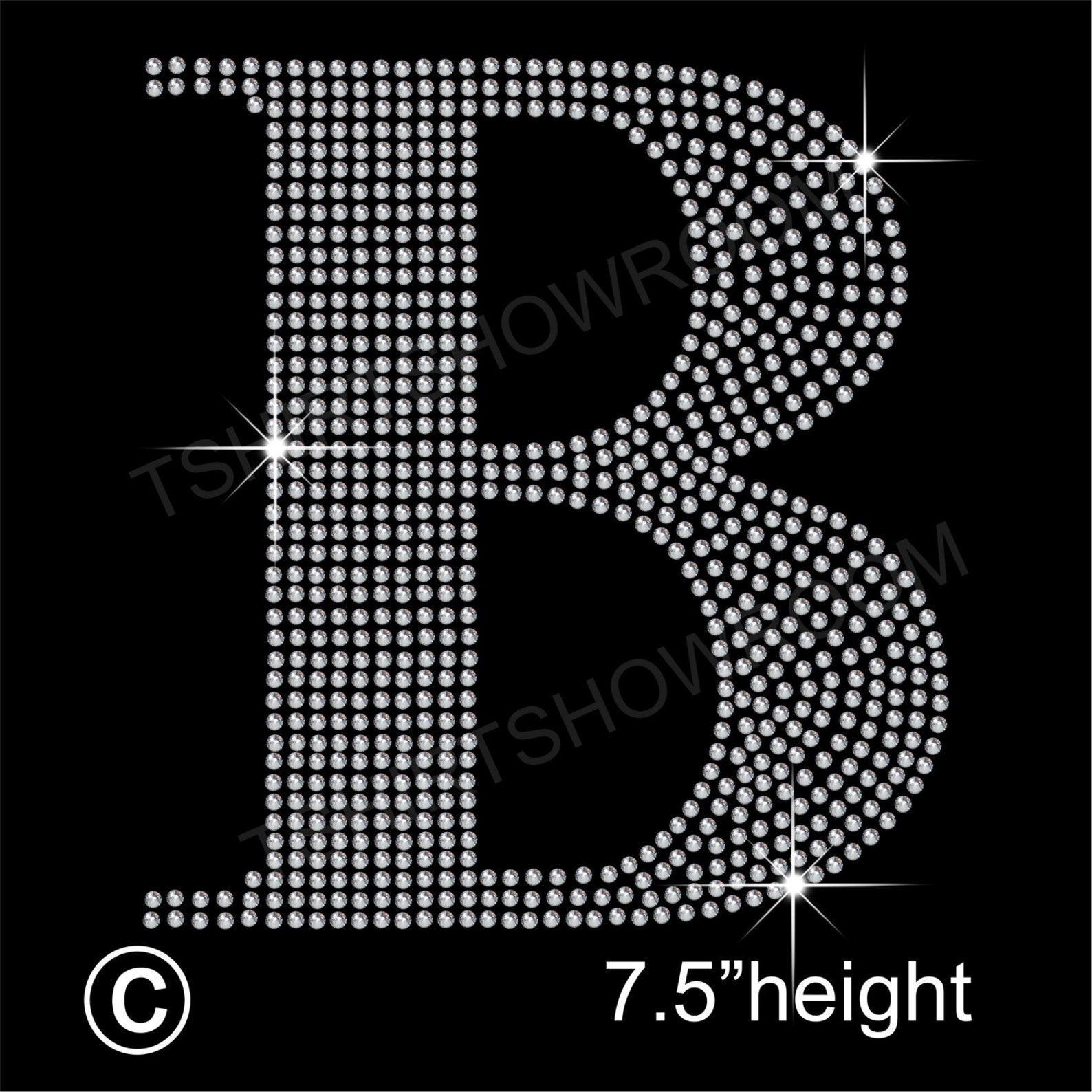 Big - 7.5 Inch Height Times New Roman Letters Rhinestone/diamante ...