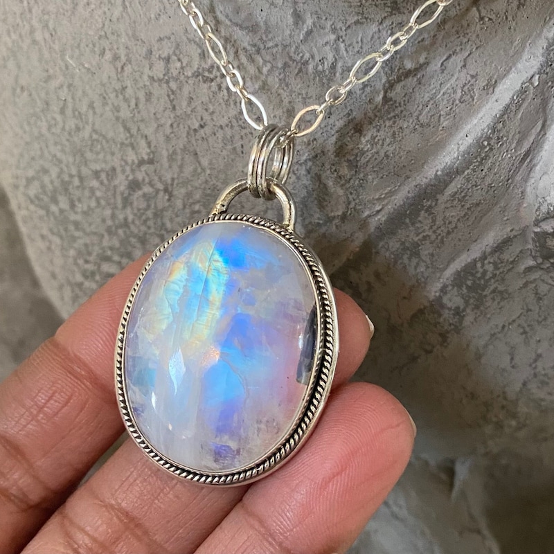 Moonstone Pendant Necklace - Etsy