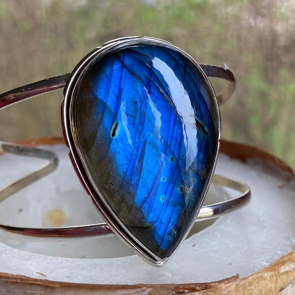 Labradorite Cuff Bracelet - Etsy