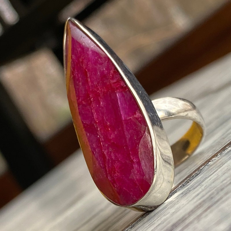 Ruby Gemstone Ring - Etsy