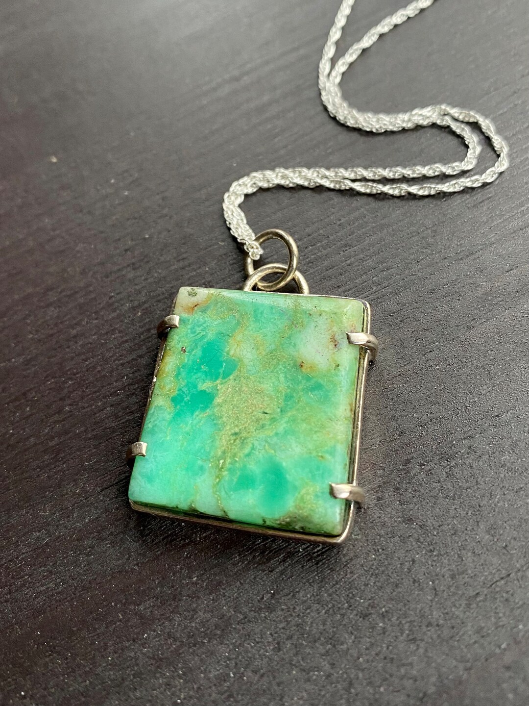 Chrysoprase Pendant Necklace Sterling Silver Set for Men Women Him Her ...