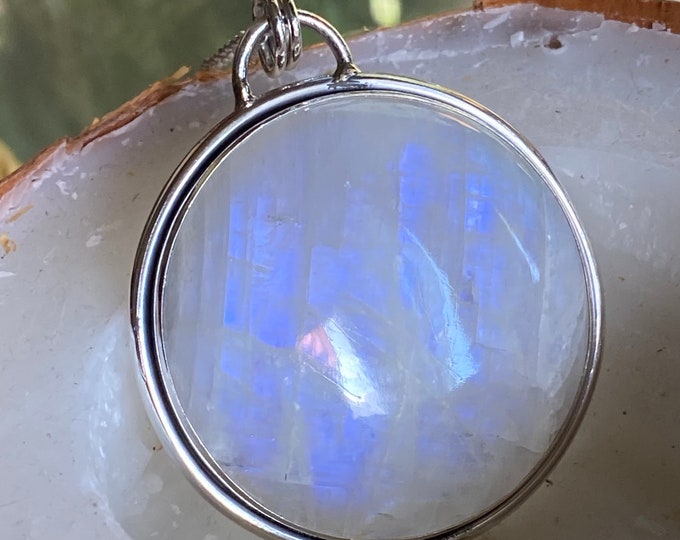Round Moonstone Moon Huge Pendant Set for Men Women Aaa Top Grade ...