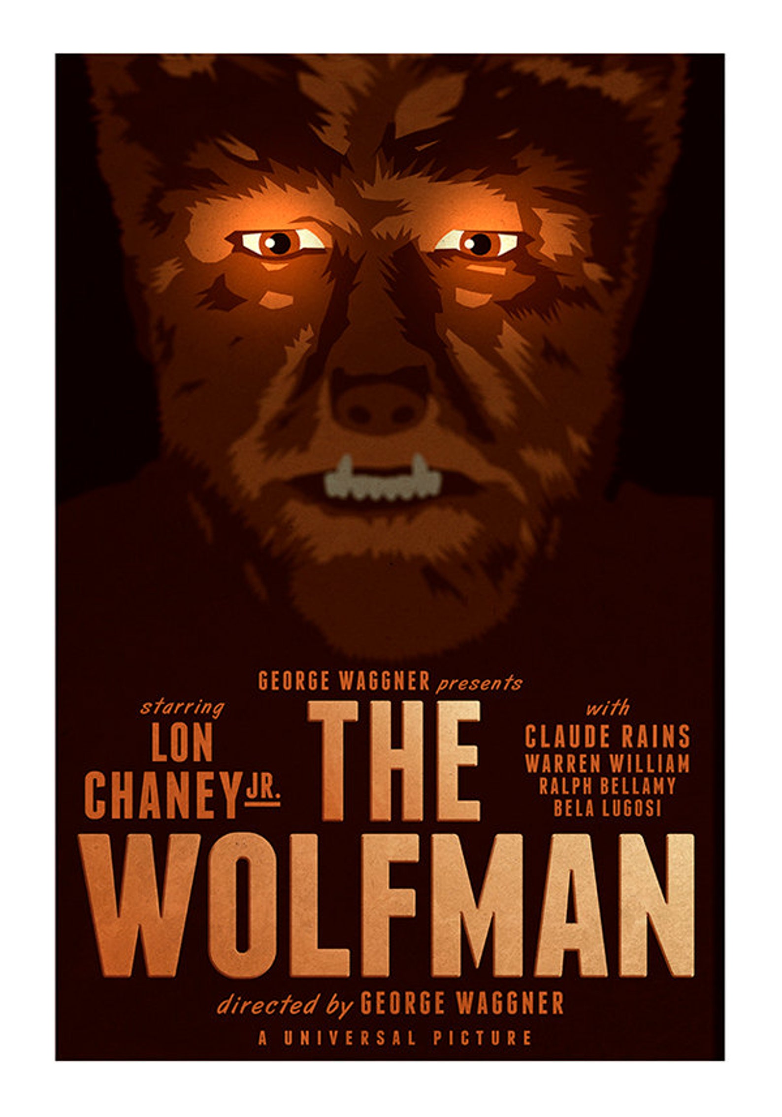 Movie poster 'The Wolfman' 1941 Universal classic | Etsy