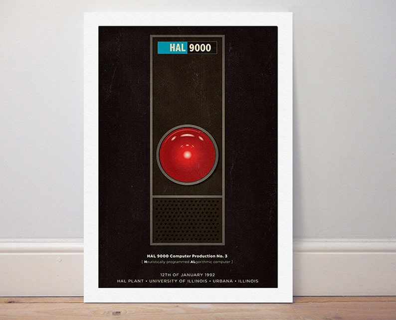 Movie poster HAL 9000 2001: A Space Odyssey colour print | Etsy