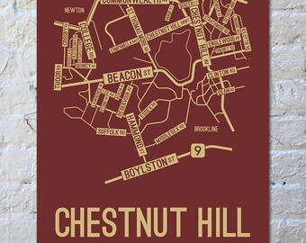 Map of Chestnut Hill - Etsy