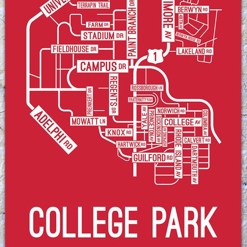 College Park Neighborhood Map Art Print - Etsy