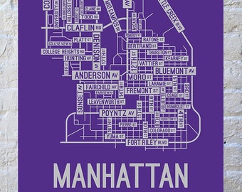 Manhattan Map Print - Etsy