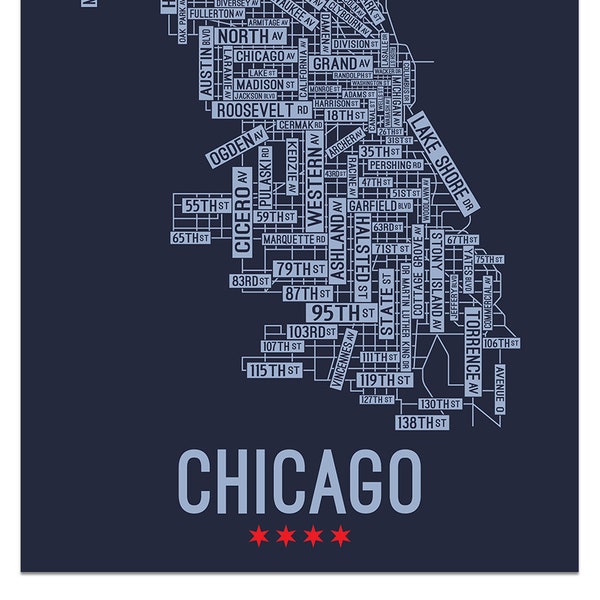 Chicago Street Map Art - Etsy